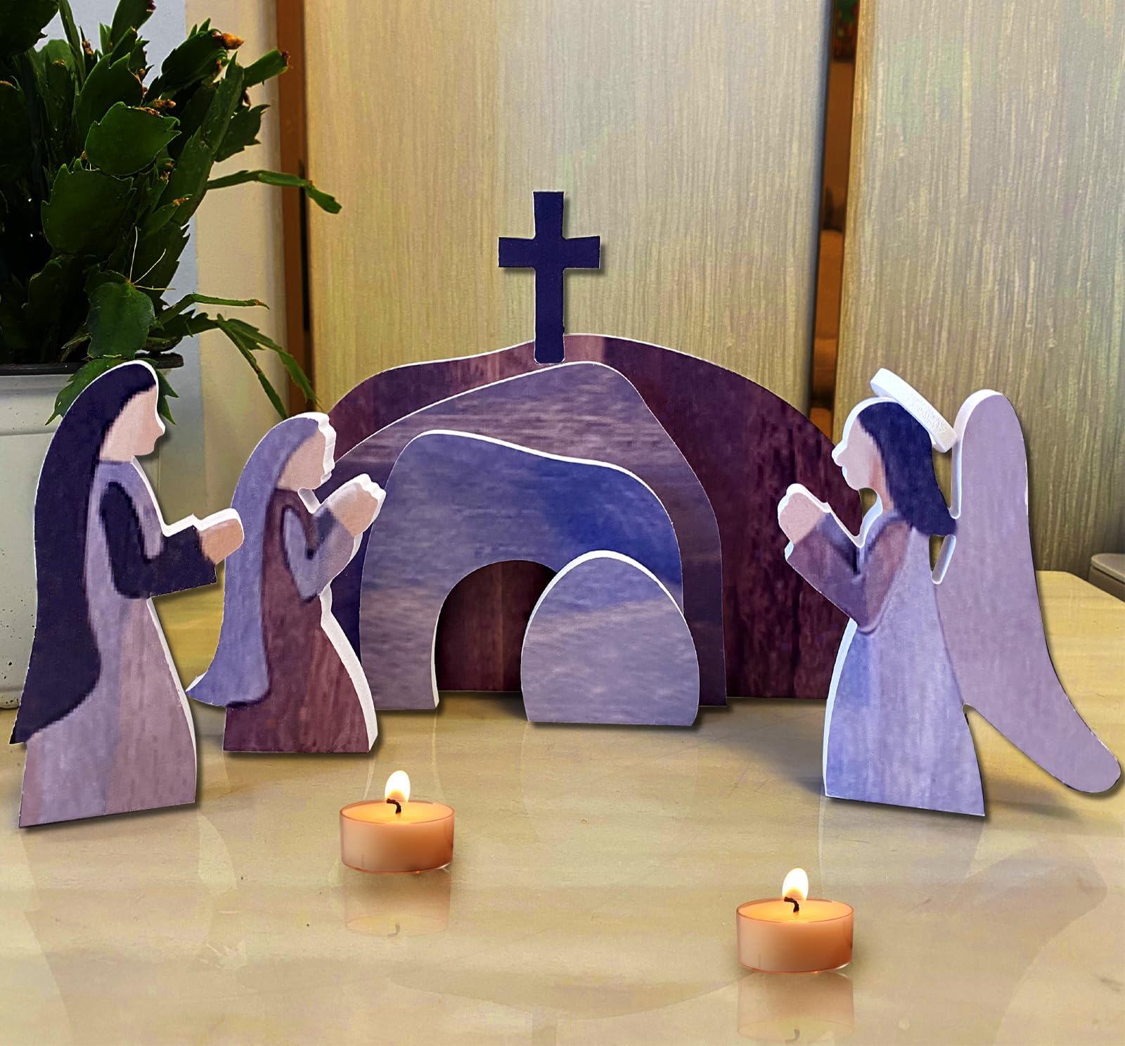 Amazon.com: NEROSUN Empty Tomb Easter Scene and Cross Decoration ...