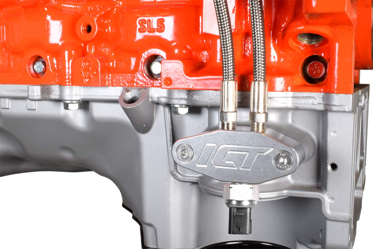 Amazon.com: ICT Billet LT Oil Pan Pressure Sensor Relocation Adapter 1/ ...