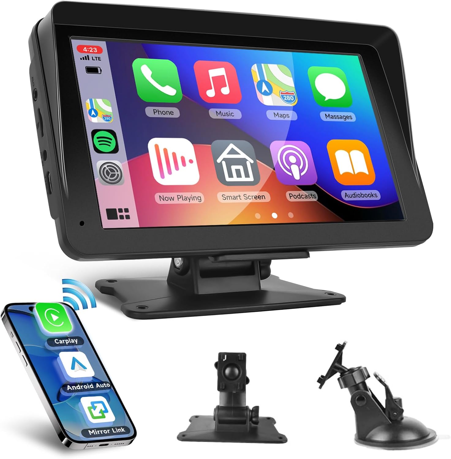 Hodozzy Wireless CarPlay Screen for Car, Android Auto Protable Car ...