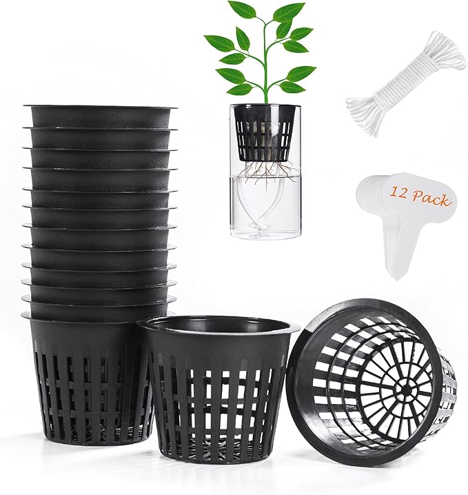 Amazon.com: 12 Pack 3 inch Net Cup Pots with 12 feet Hydroponic Self ...