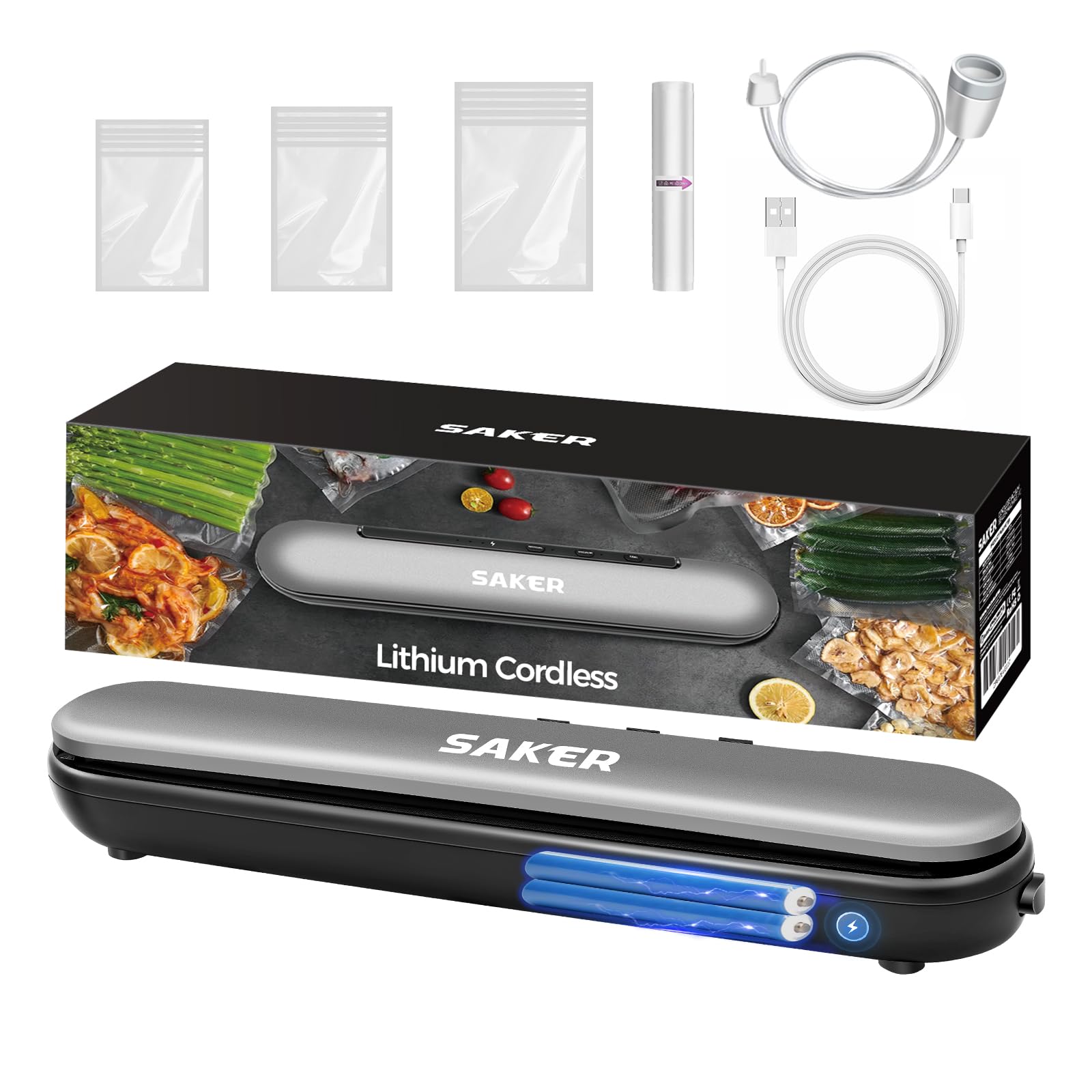 Amazon.com: Saker Cordless Vacuum Sealer Machine,Lithium Cordless Food ...