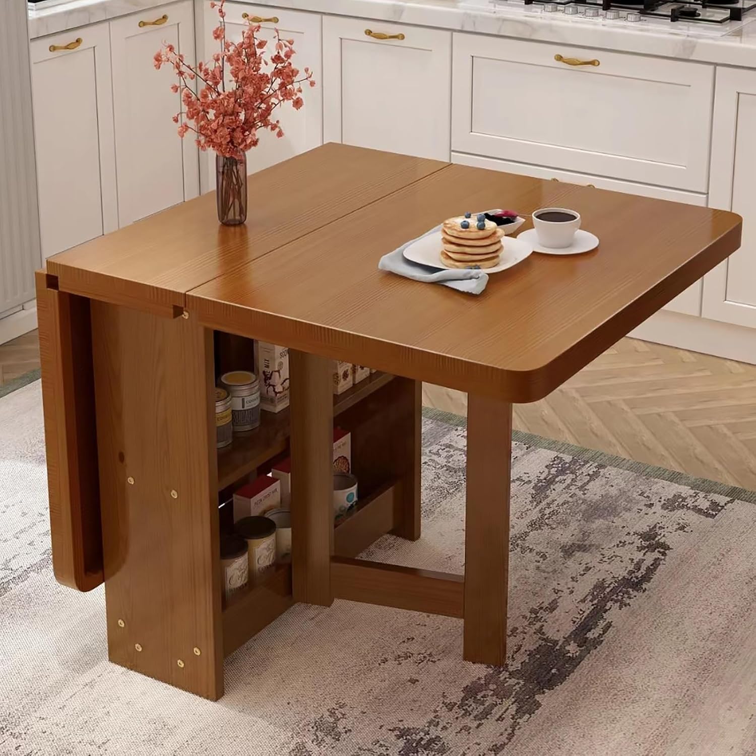 Amazon.com - Folding Dining Table Drop Leaf Table, Space Saving Drop ...