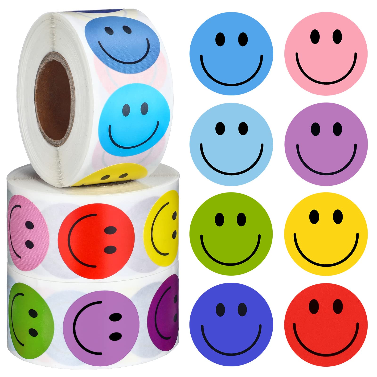 Amazon.com : Outus 3000 Pcs Face Smile Stickers 1 Inch Happy Incentive ...
