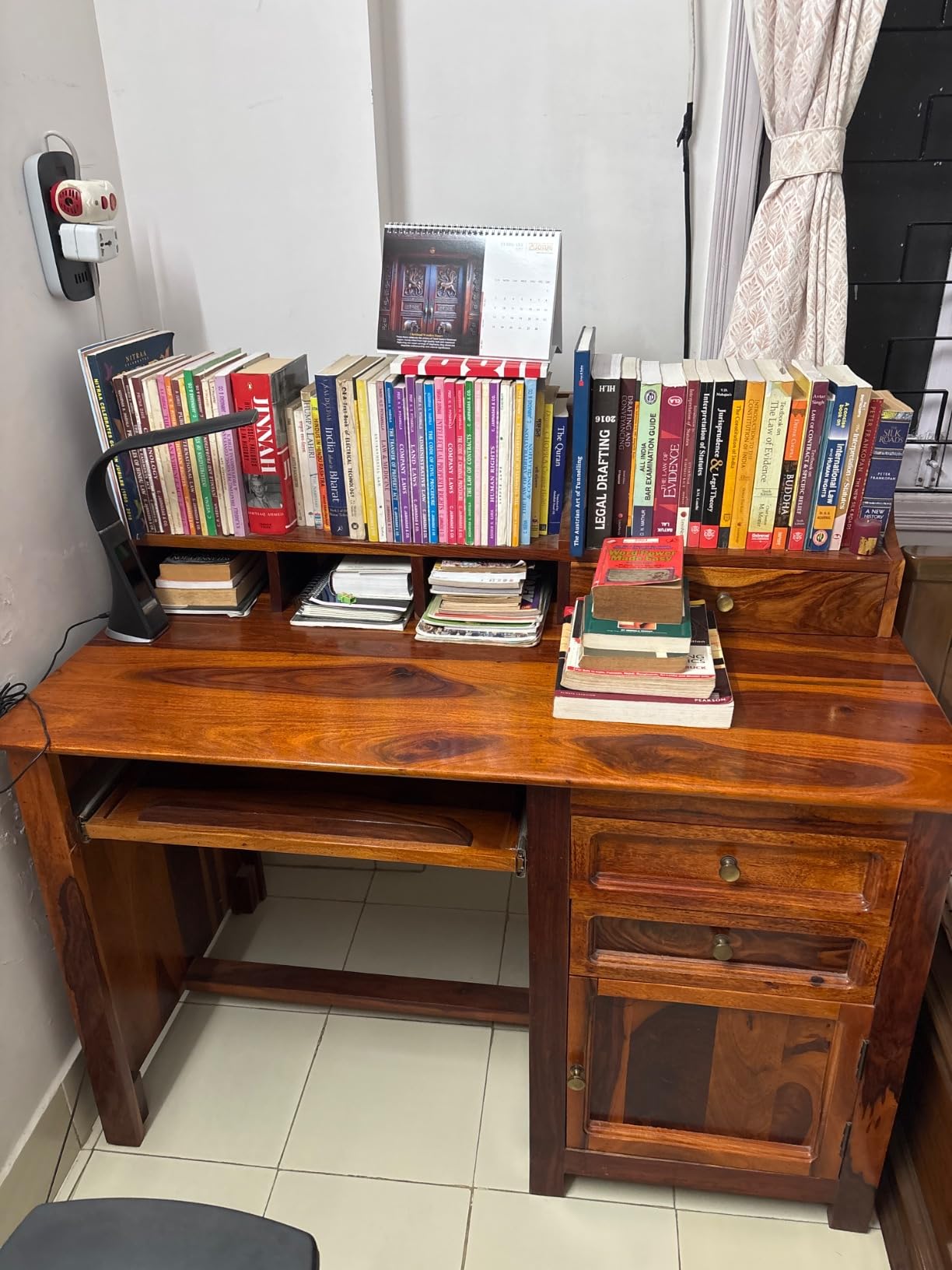 SH Furniture Solid Wood Study & Computer Table with Three Drawers ...