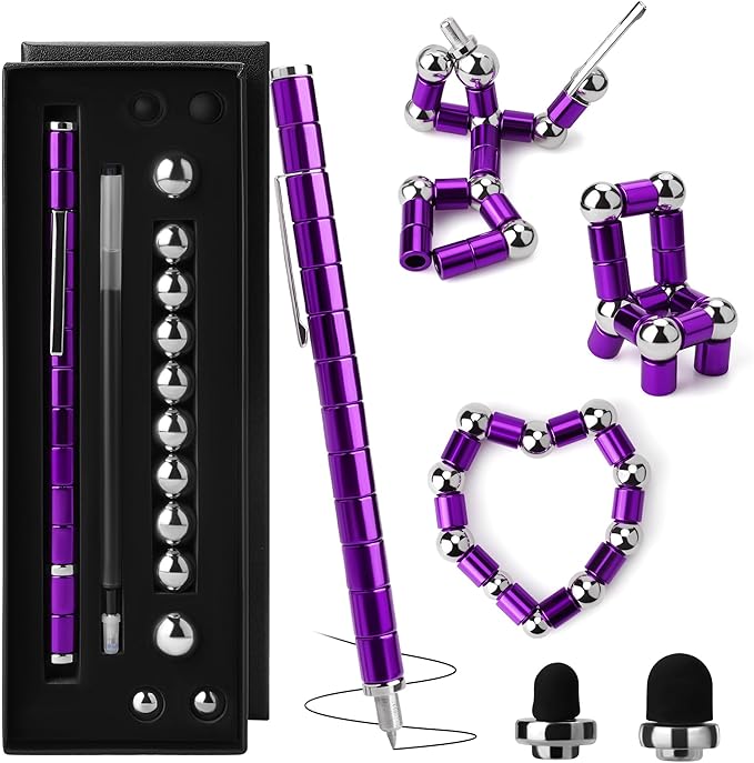 Amazon.com: SUKIPIN Fidget Pen, Magnetic Fidget Pens for Adults, Purple ...
