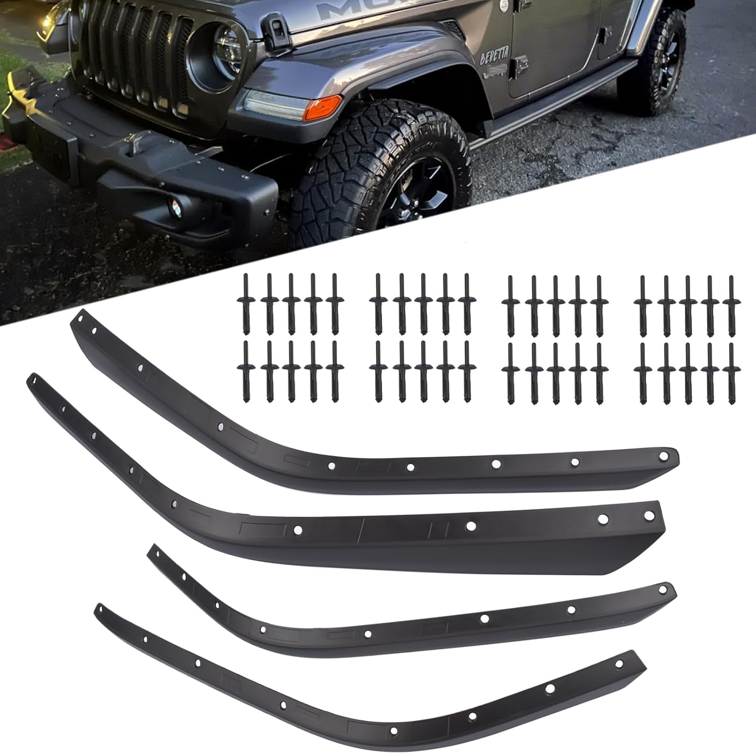 Amazon.com: Flynsu Front & Rear Fender Flares Extension Set Replacement ...