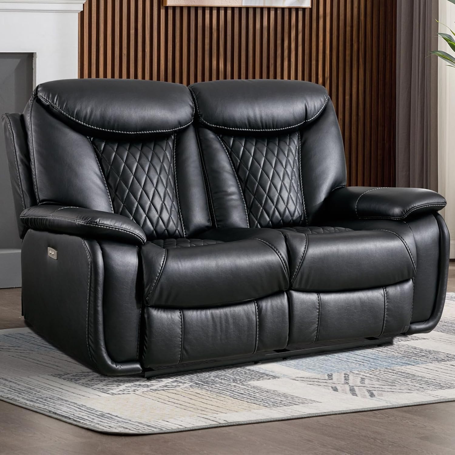 Amazon.com: EBELLO Faux Leather Electric Loveseat Recliner, Reclining ...