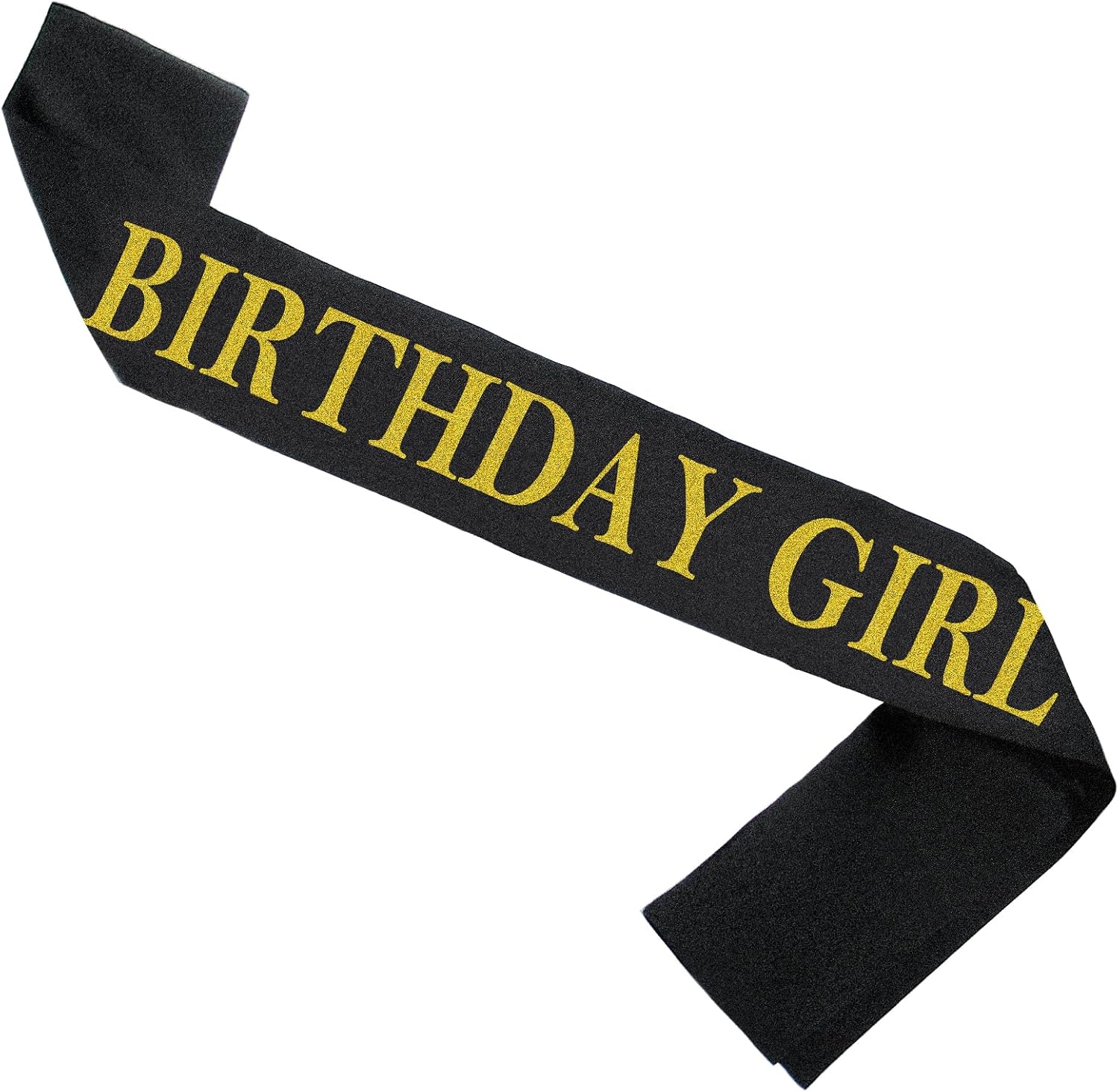 Amazon.com: Birthday Queen Sash Black Glitter Satin with Gold Foli ...