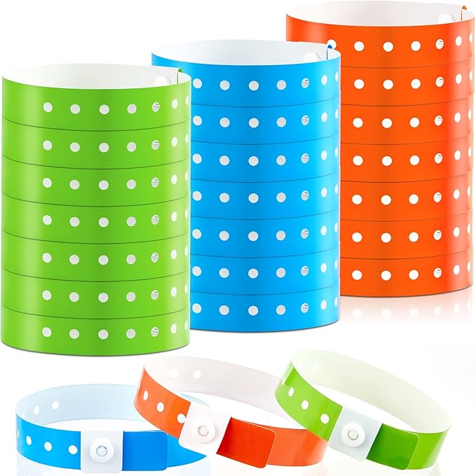 Amazon.com: Henoyso 600 Pcs Plastic Wristbands for Events Vinyl ...