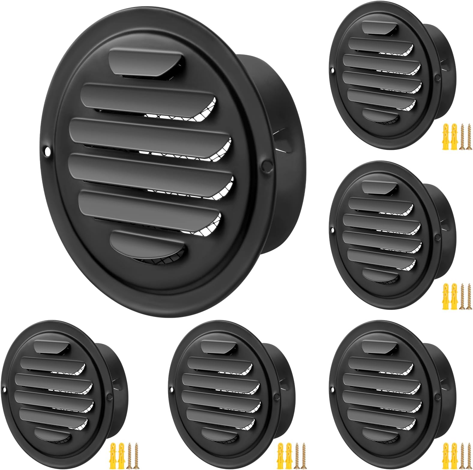 Amazon.com: LBKYJ 4 Pack 5"" Round Louvered Air Vent, 316 Stainless ...