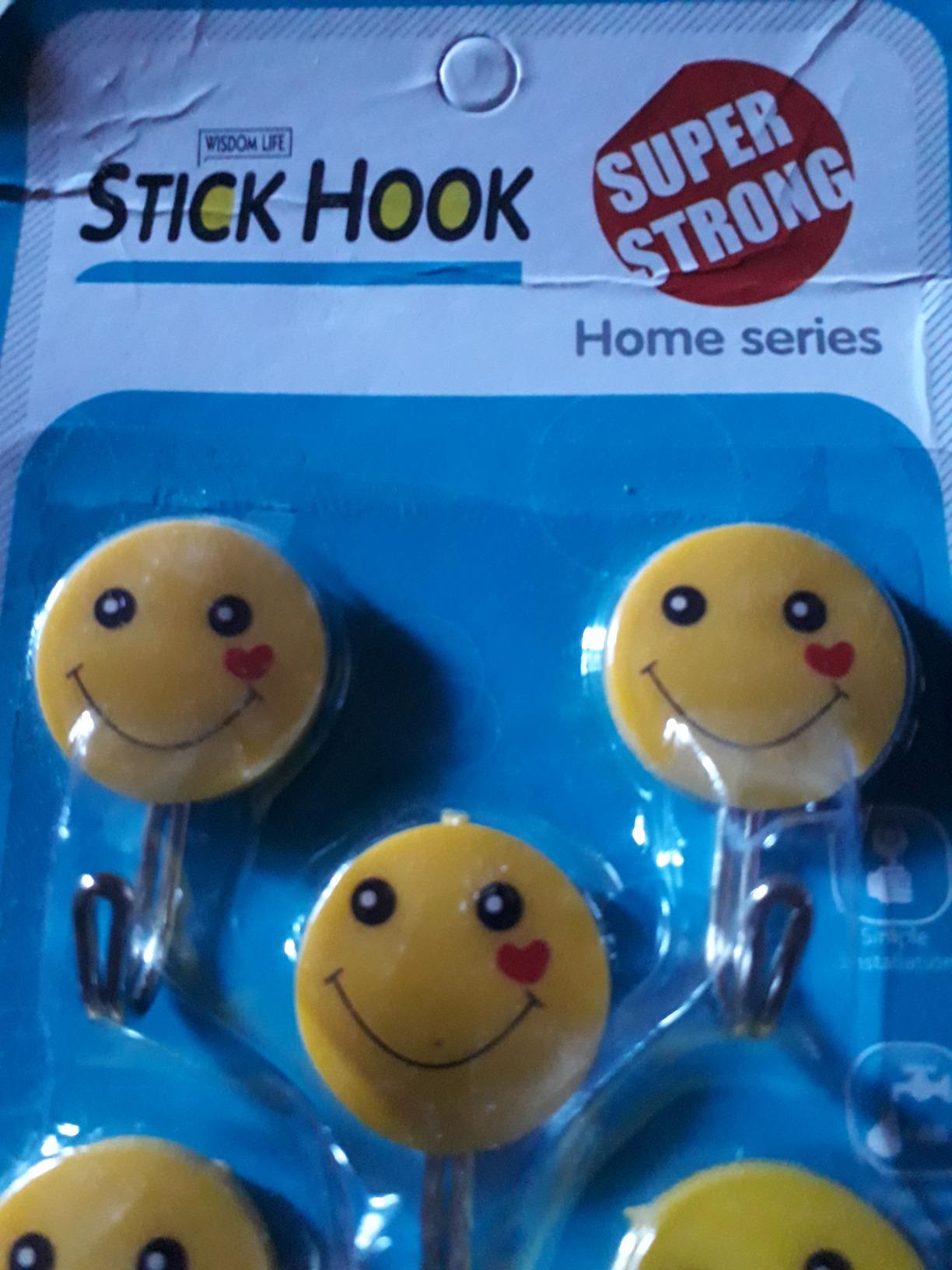 SWAB Plastic Self-Adhesive Smiley Face Hooks, 1 Kg Load Capacity (Large ...