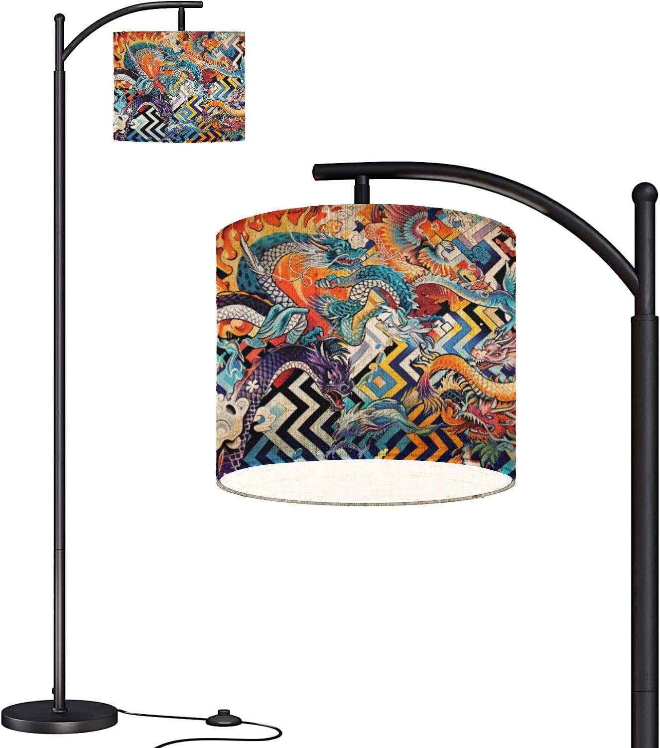 LOPYEIJFG Modern Arc Floor Lamp with Dimmer Mid Century Chaos Harmony ...