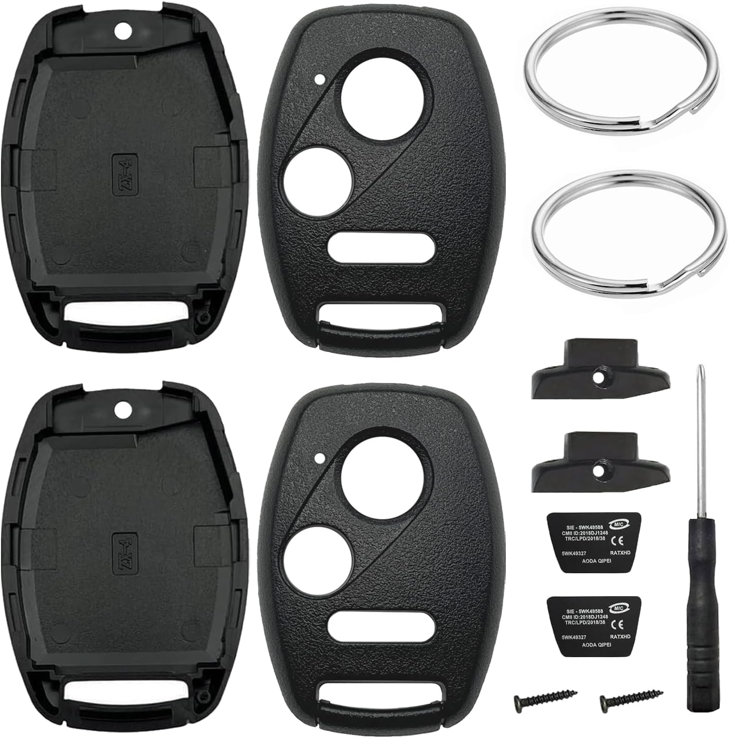 Amazon.com: 2 Pack Key Fob Shell Case Replacement for Honda Civic LX ...