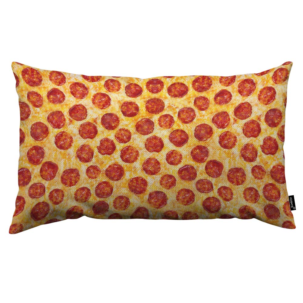 Amazon.com: HOSNYE Pepperoni Pizza Throw Pillow Cover A Seamless Food ...