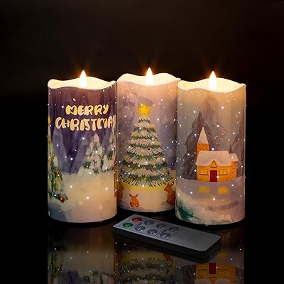 Amazon.com: Baquler 3 Pcs Candy Cane Flameless LED Candle (6 Inch ...