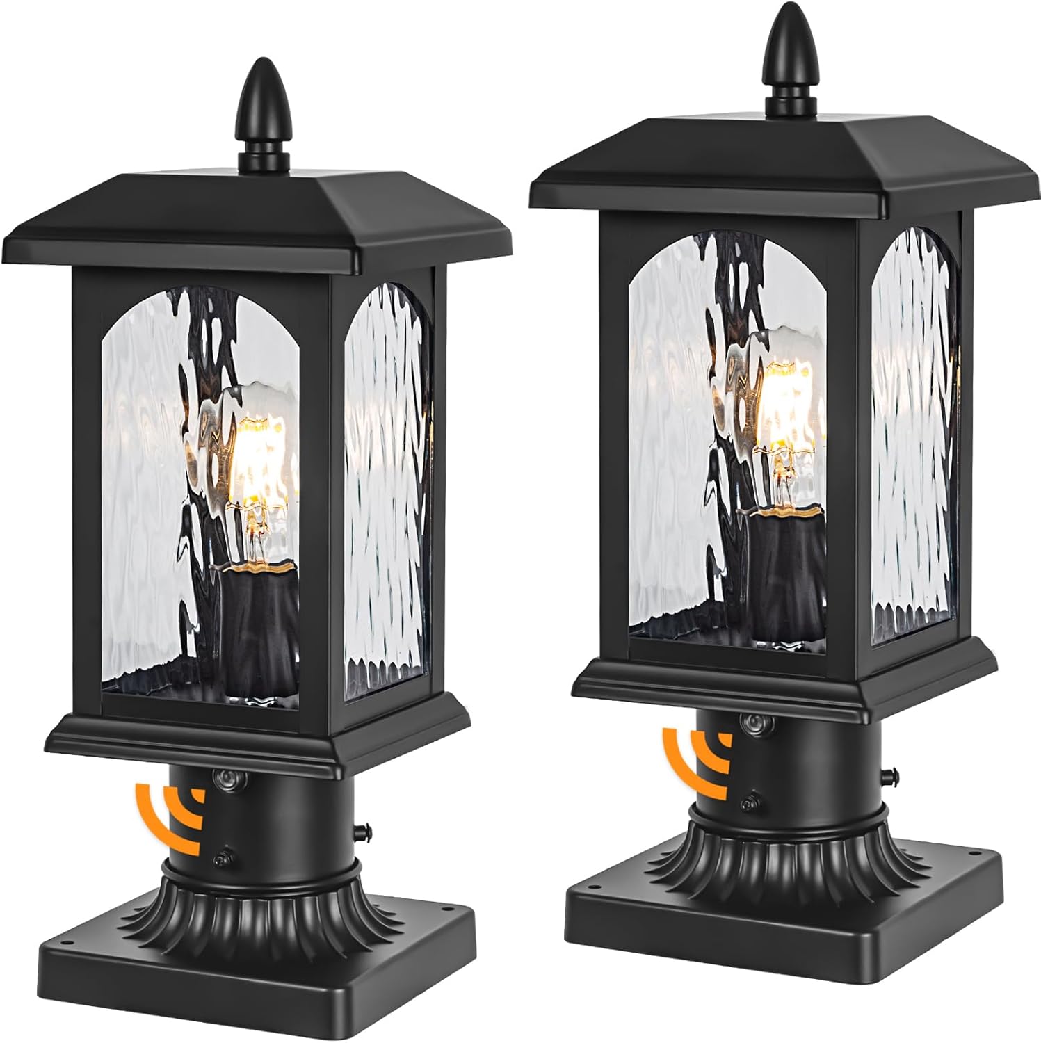 2 Packs Dusk to Dawn Outdoor Post Light with Pier Mount Base - Hard ...