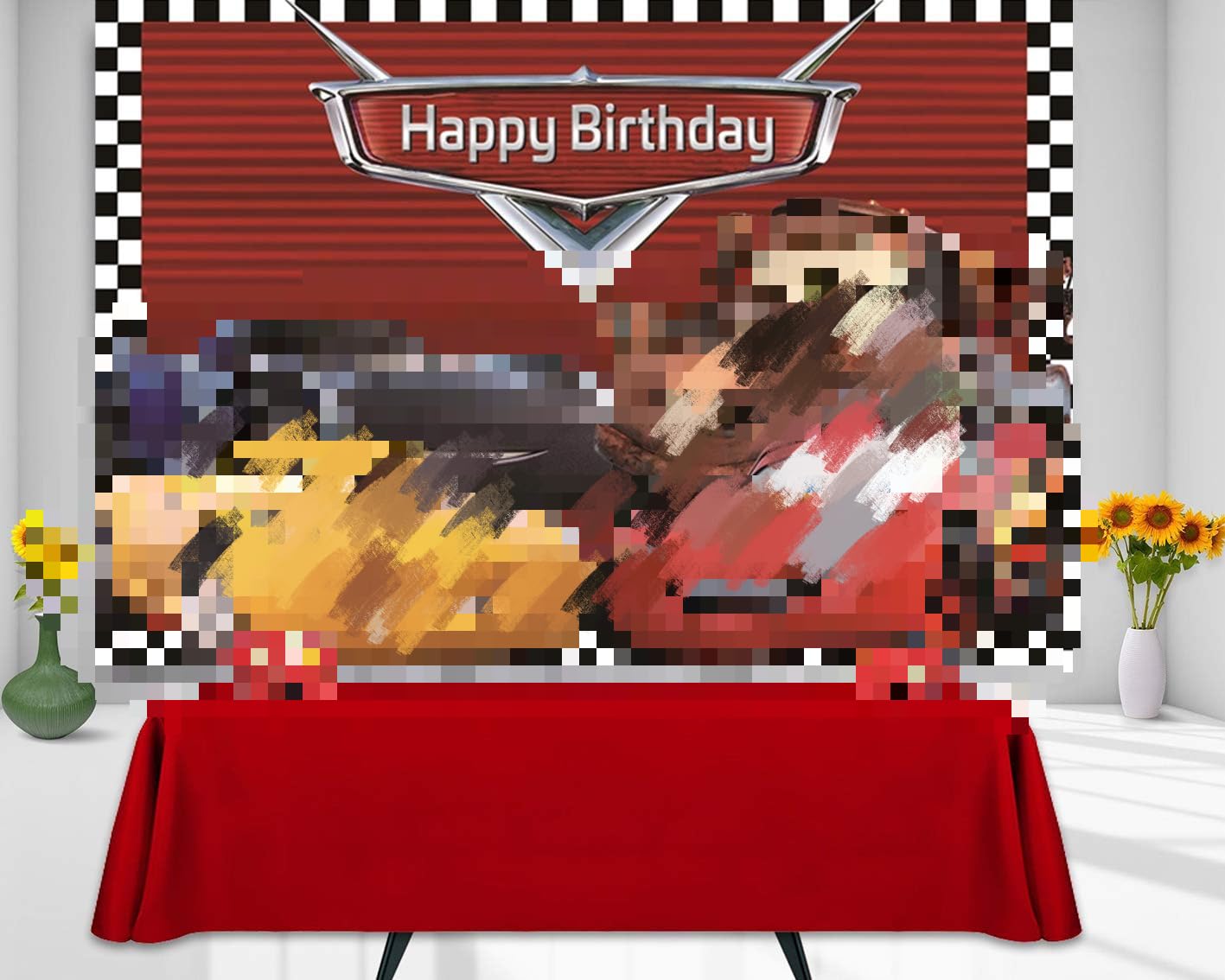 Buy 7X5FT Car Racing Themed Backdrop Cartoon Cars Birthday Boy Kids ...