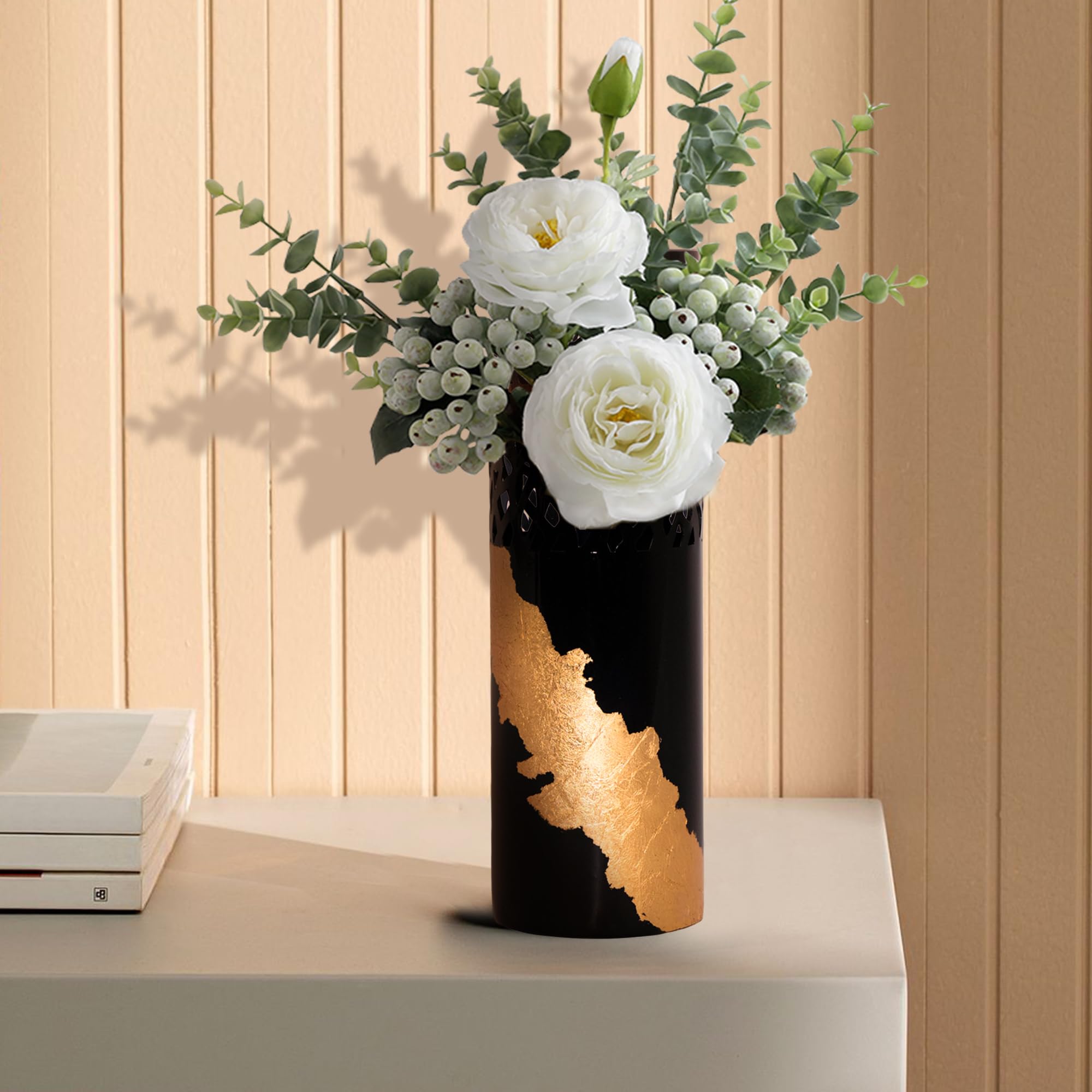 Black And Gold Vases For Centerpieces Decoration Floor Vase Gold