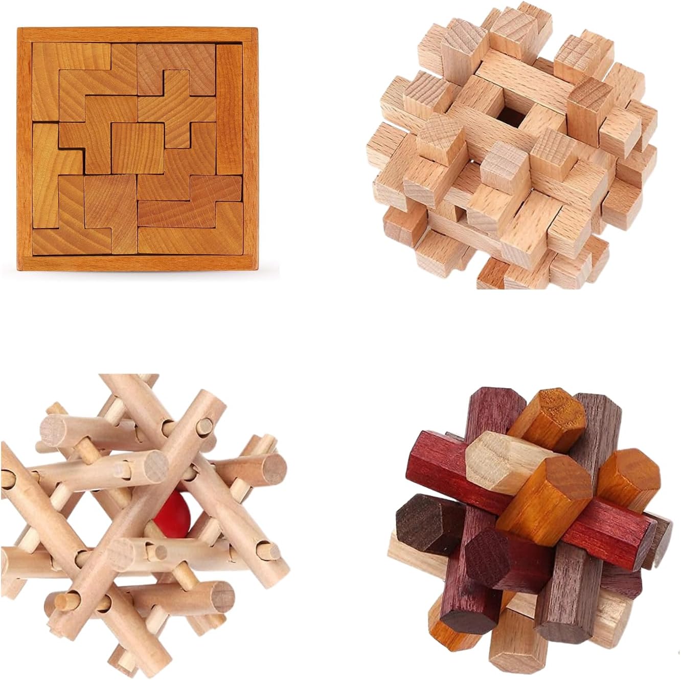 Amazon.com: Sharp Brain Zone Ultimate Puzzle Set: Original 3D Wooden ...