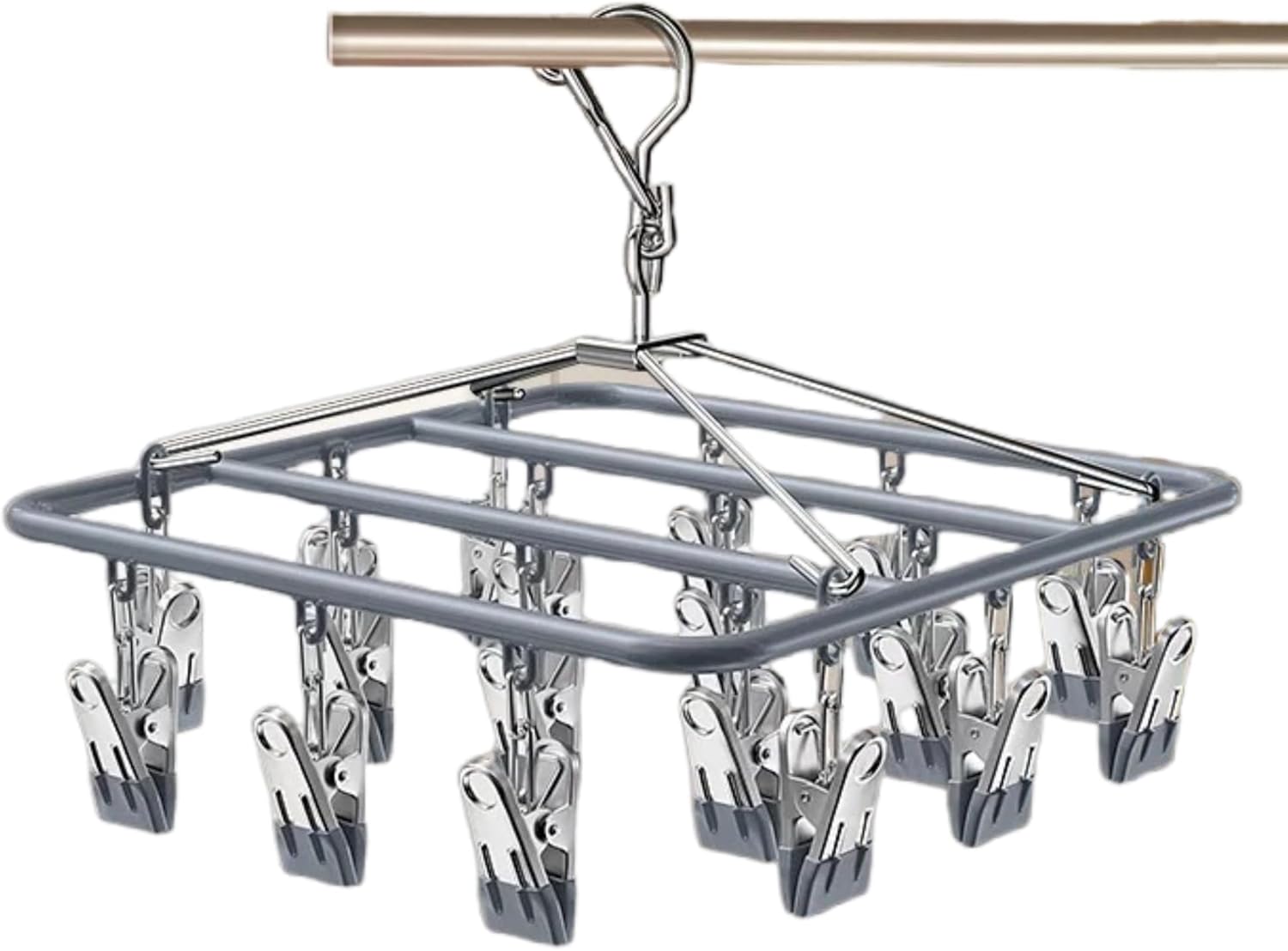 Amazon.com: TRRCYLP Clothes Drying Racks Collapsible Clip Hangers Metal ...