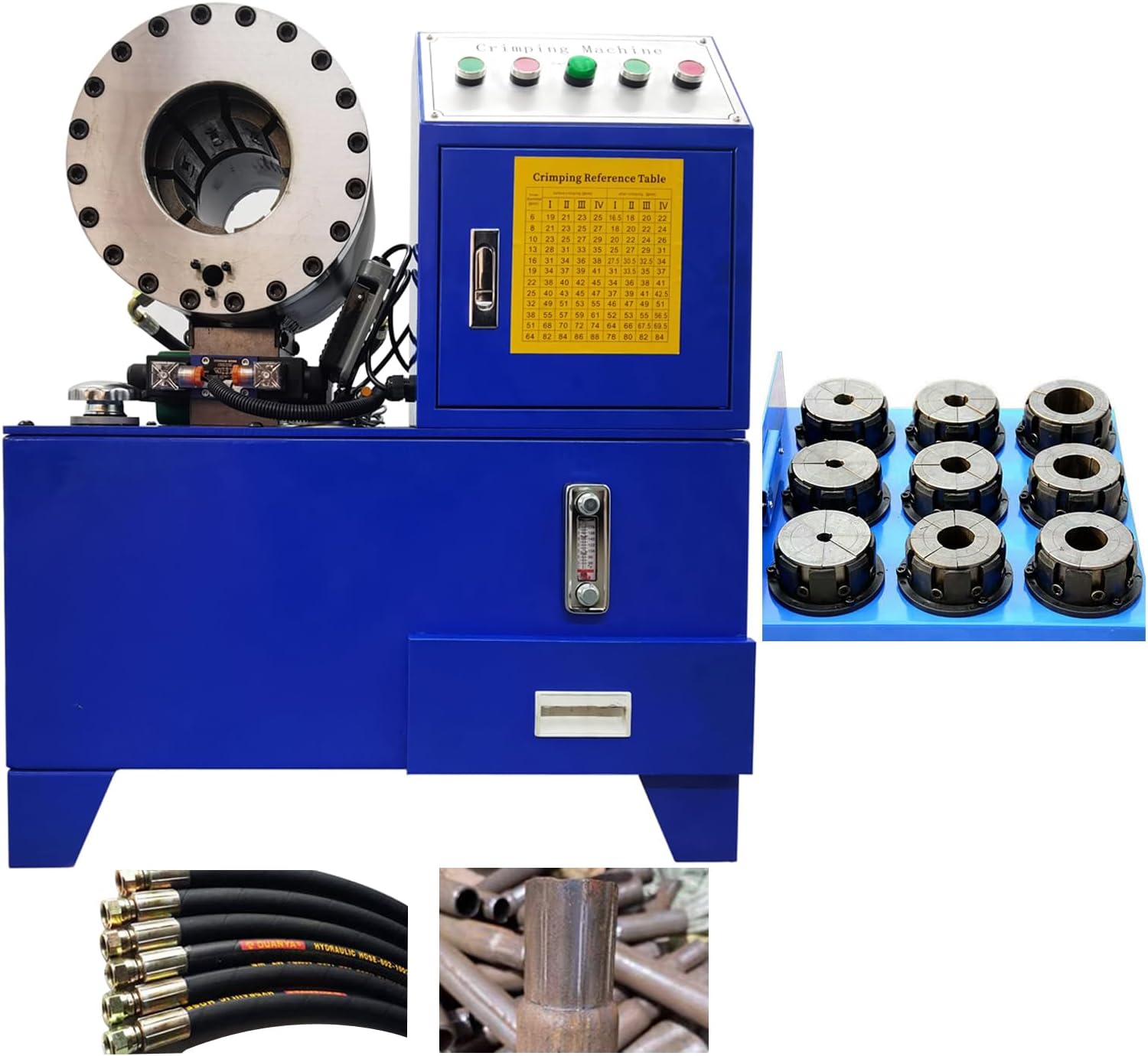 INTSUPERMAI Electric Hose Crimping Machine - 1/4 to 2'' Steel Tube Neck ...