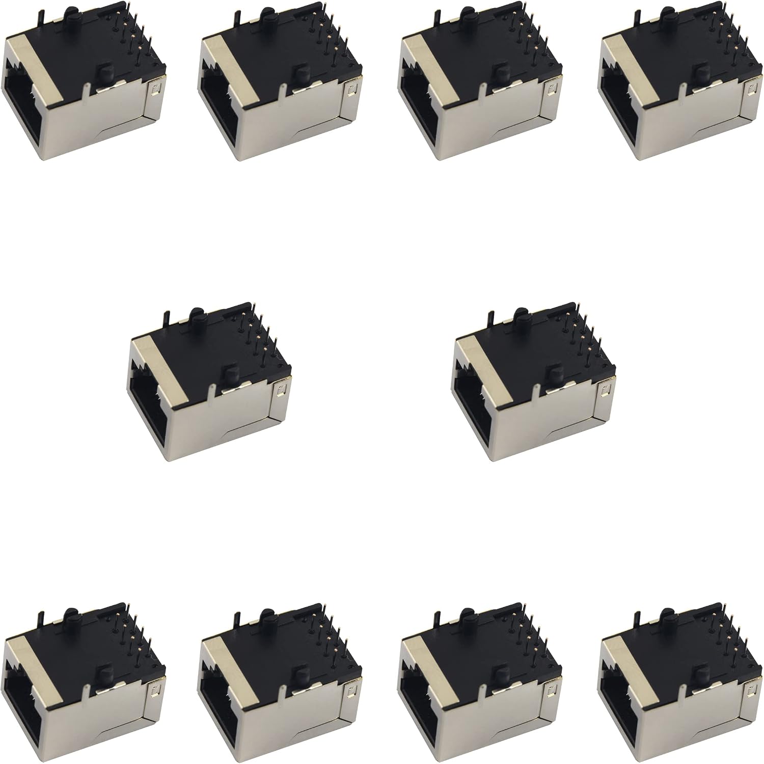 Amazon.com: whiteeeen 10pcs RJ45 Socket 8P8C PCB Ethernet Jacks 8Pin ...