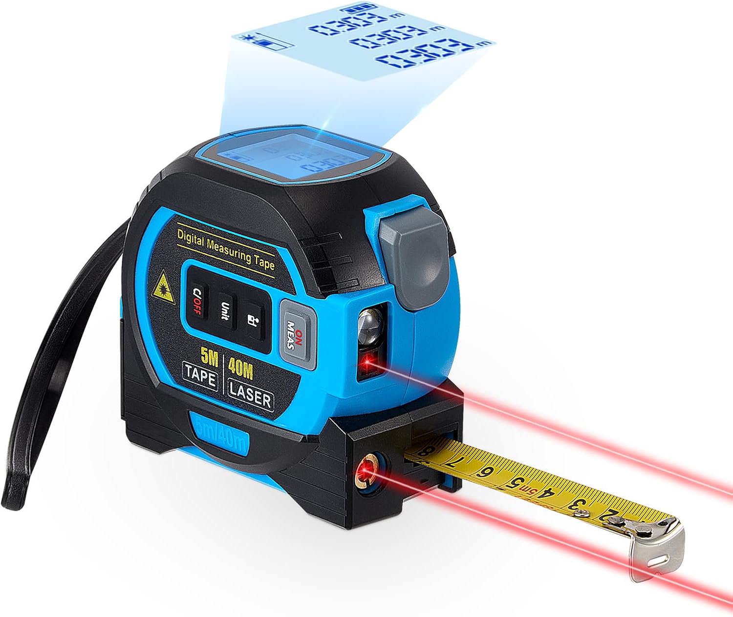 3-in-1 Laser Tape Measure with Laser Level Crosshairs |130ft/40m Laser ...