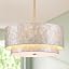 5 Light Drum Capiz Shell Chandeliers Coastal Style 2 Tiers | Desertcart ...