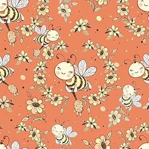 HEISIG 18"x236" Orange Cartoon Cute Bee Animals Peel and Stick ...