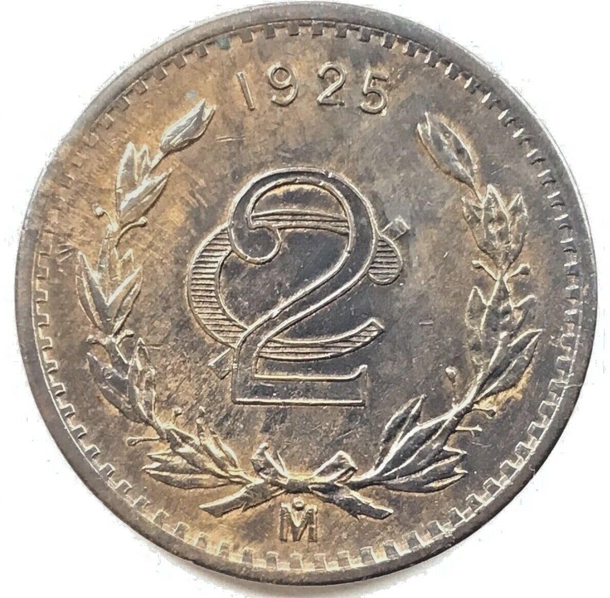 1905-1941 2 Centavos Mexican Coin I National Emblem “Legend of ...