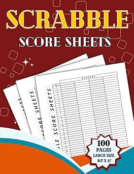 Scrabble Score Sheets | Score Record Keeper Book | 100 Pages | Large Size 8.5" x 11” Score Pads ...