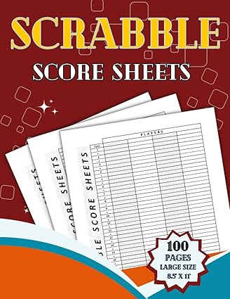 Scrabble Score Sheets | Score Record Keeper Book | 100 Pages | Large ...