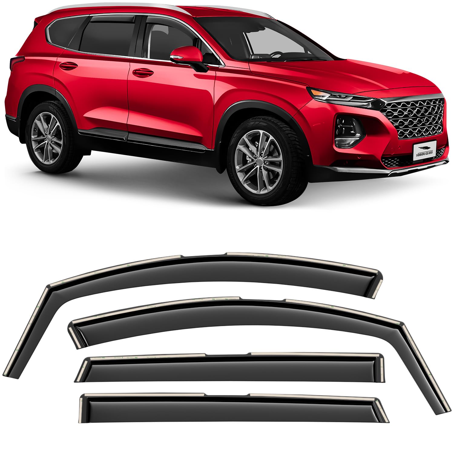Voron Glass in-Channel Extra Durable Rain Guards for Hyundai Santa Fe ...