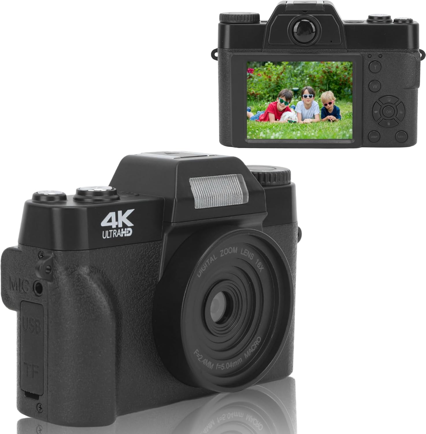 Amazon.com : Bewinner 3-in-1 Fill Light Vlogging Camera with Microphone ...