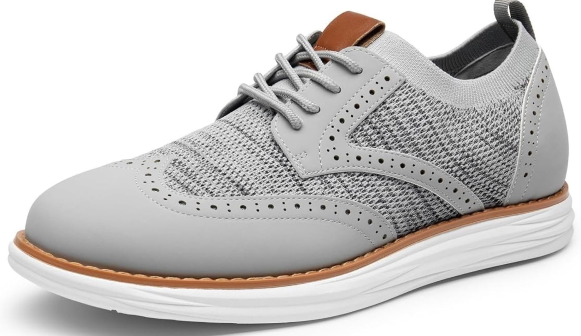 GREY Men’s Wingtip Mesh Oxford Sneakers | KnitFlex SmartCraft+ ...