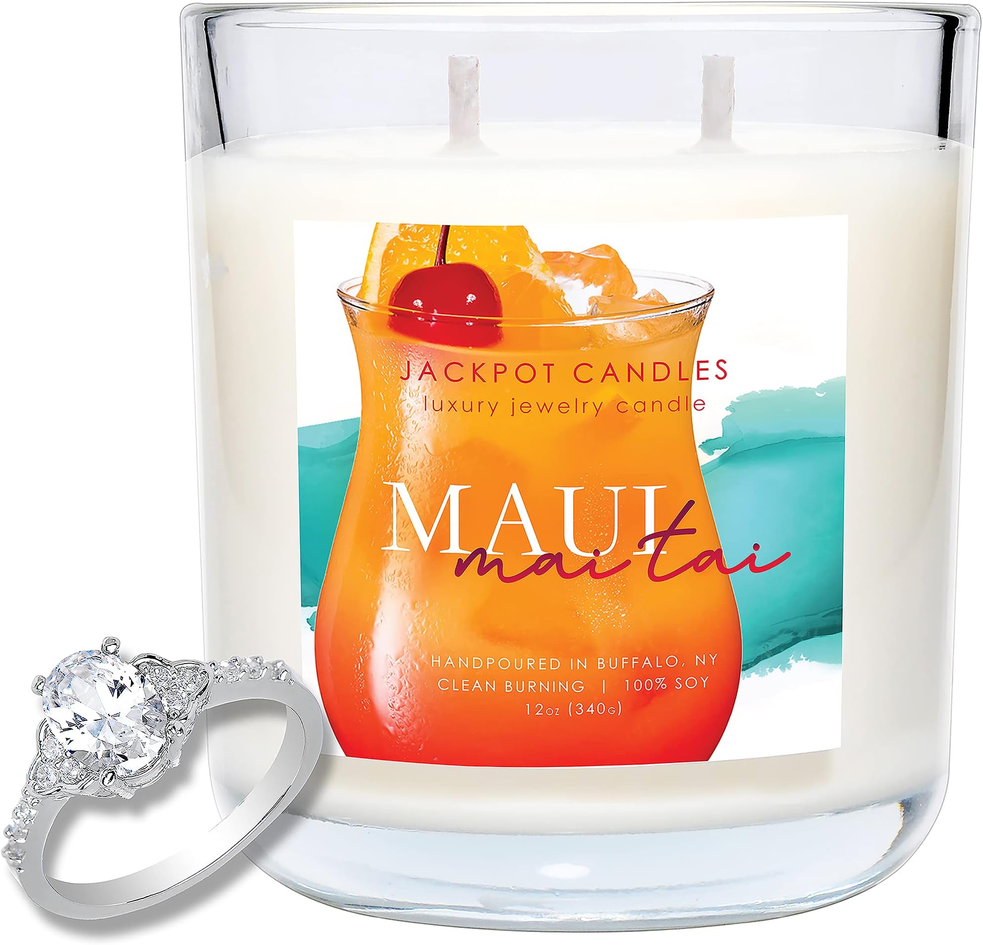 Amazon.com: Jackpot Candles Maui Mai Tai Candle with Ring Inside ...