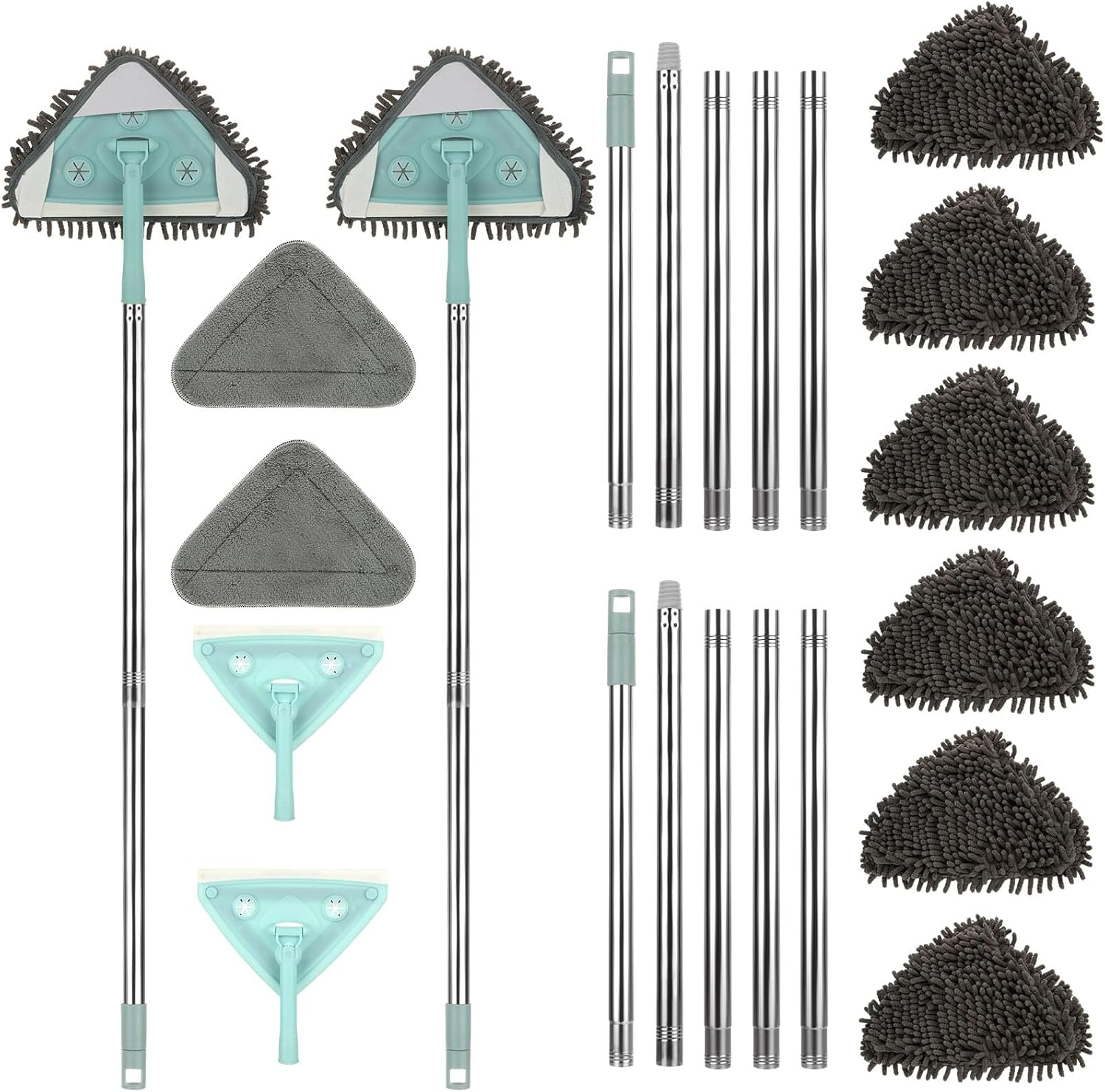 APACALI 2 Pack Triangle Mop, 360 Degree Rotatable Triangle Cleaning Mop ...