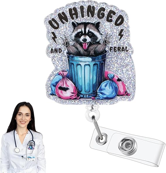 Amazon.com : Funny Raccoon Badge Reel Retractable Medical Student ID ...