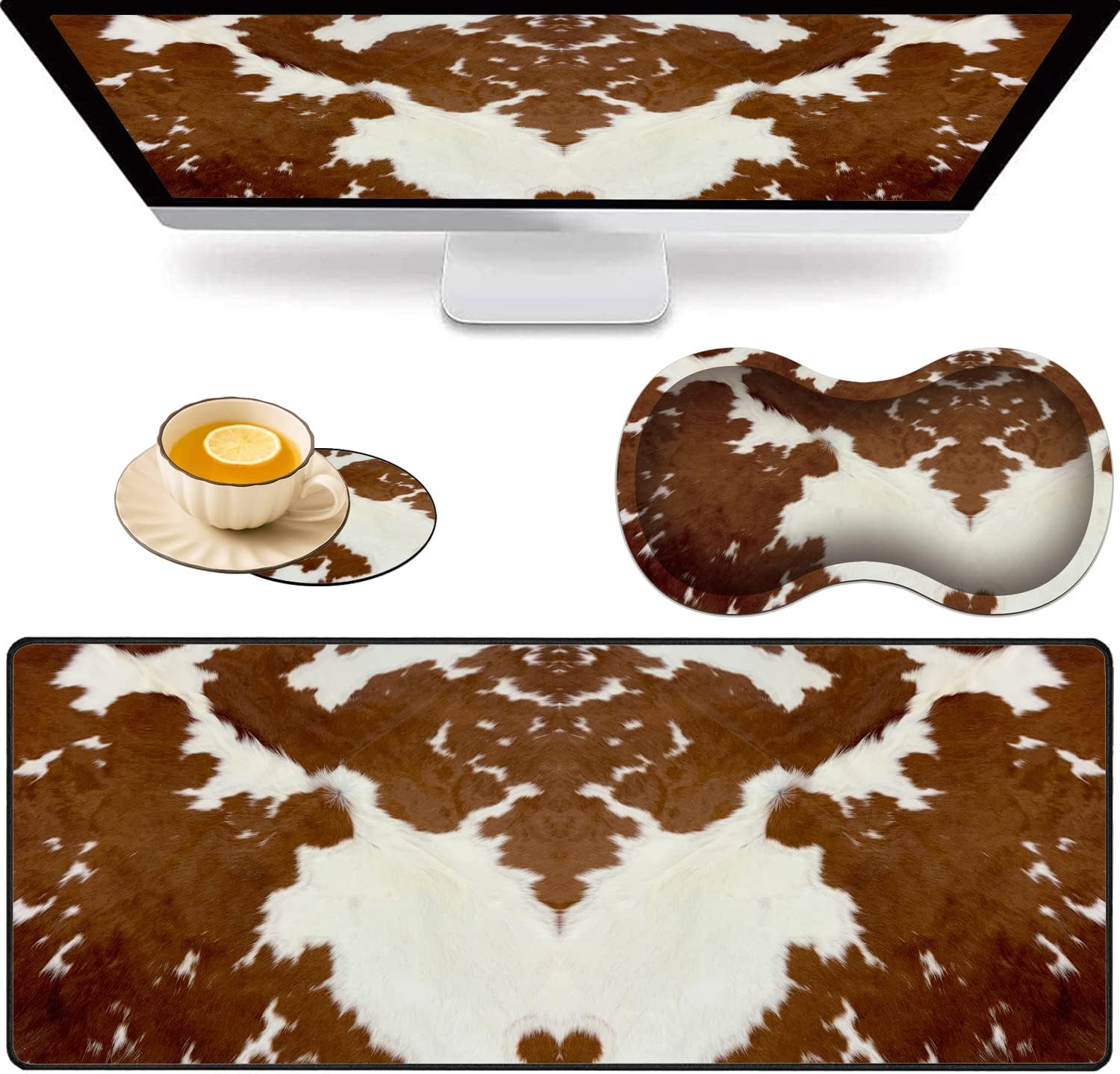 Amazon.com: XL Mouse Pad - Western Cow Print Desk Accessory, Cowgirl ...