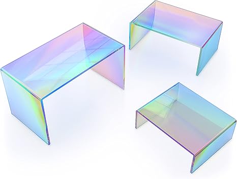 Amazon.com: X-FLOAT Rainbow Iridescent Acrylic Display Risers (Set of 6 ...