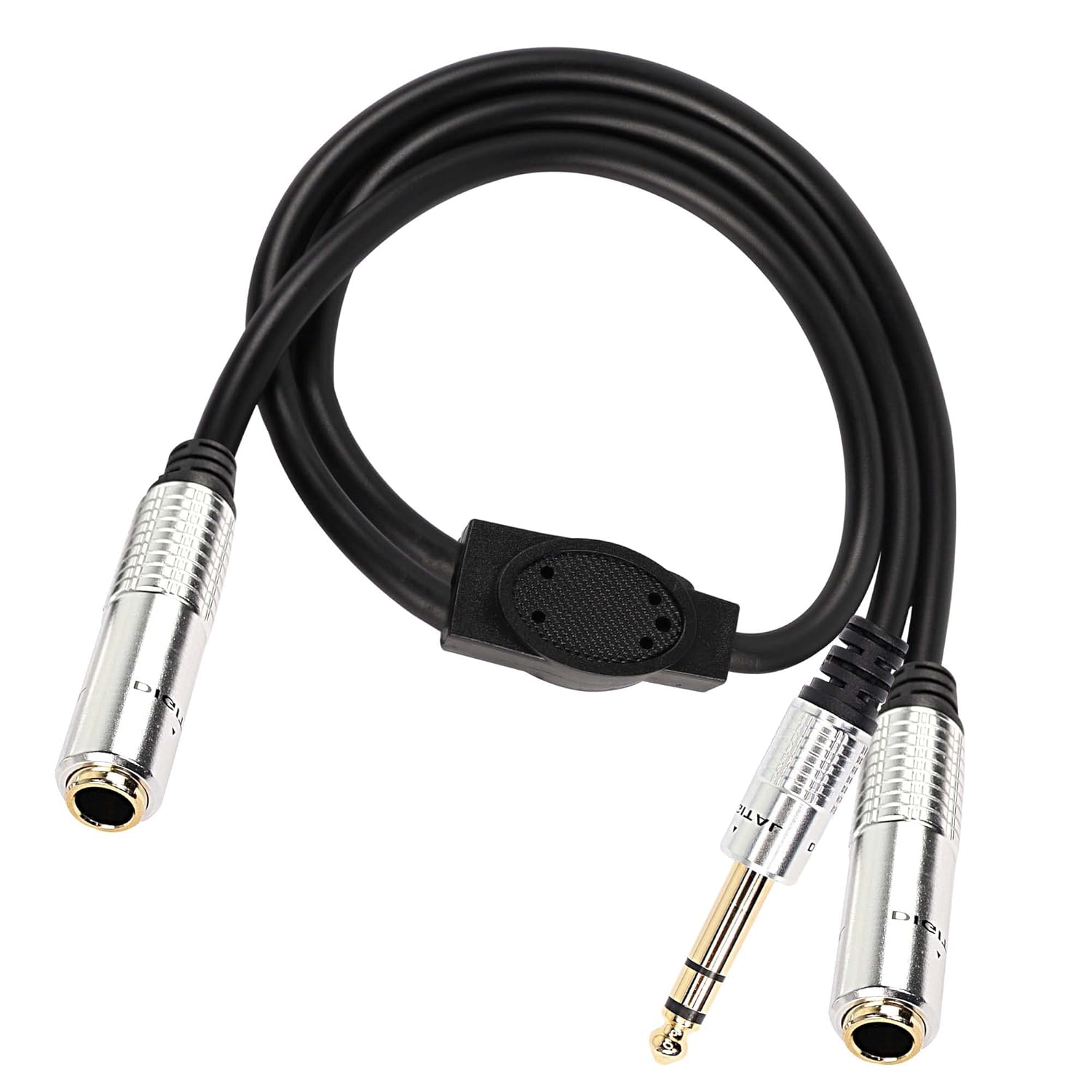 Amazon.com: XMSJSIY 6.35mm 1/4 TRS Y Splitter Cable,1/4 Inch TRS Female ...