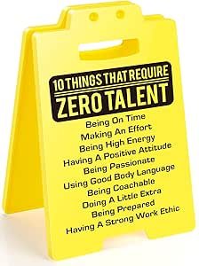 Amazon.com: Motivational Desk Sign - 10 Things Zero Talent ...