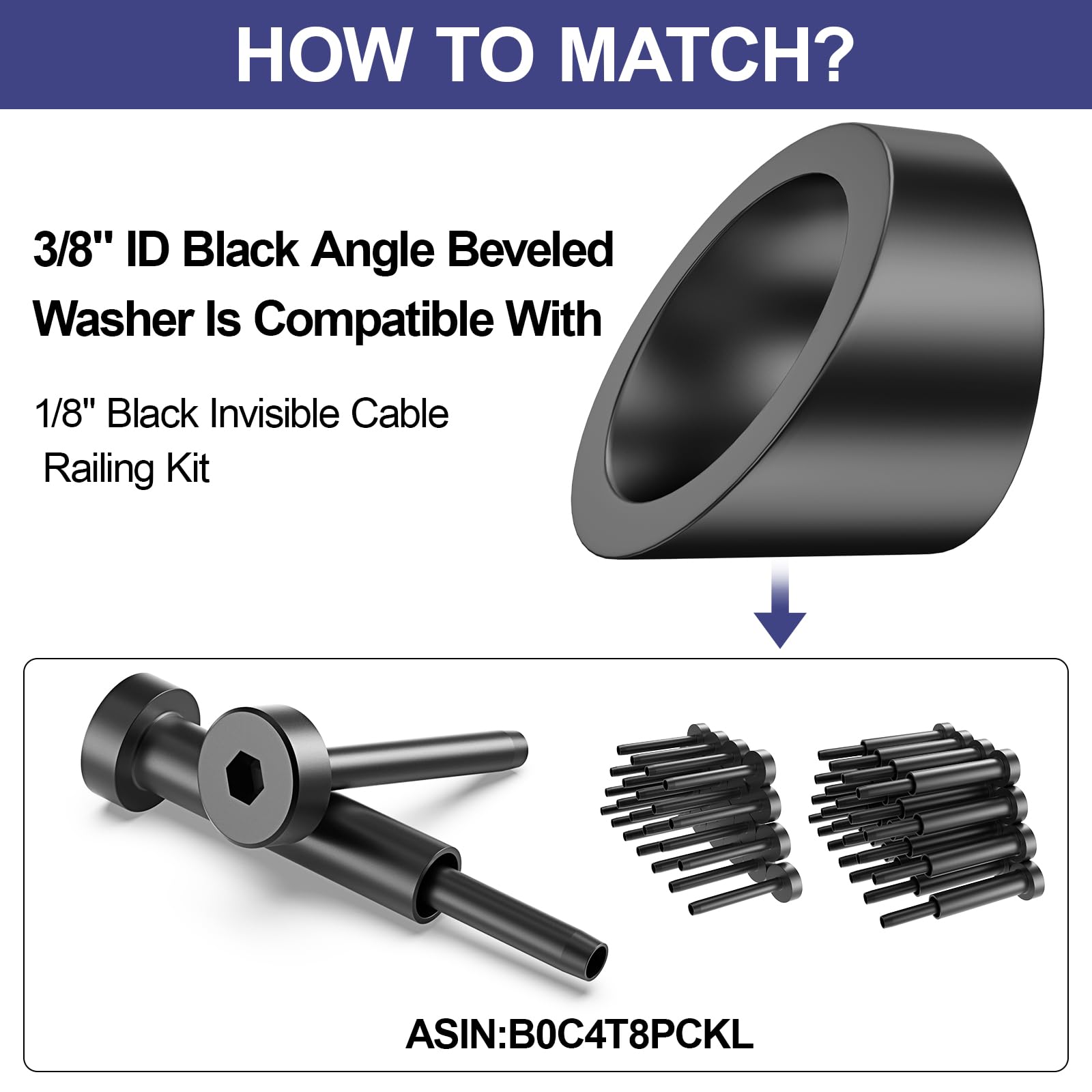 Snapklik.com : BLIKA 20 Pack 3/8" ID Black Angle Washers For Cable ...