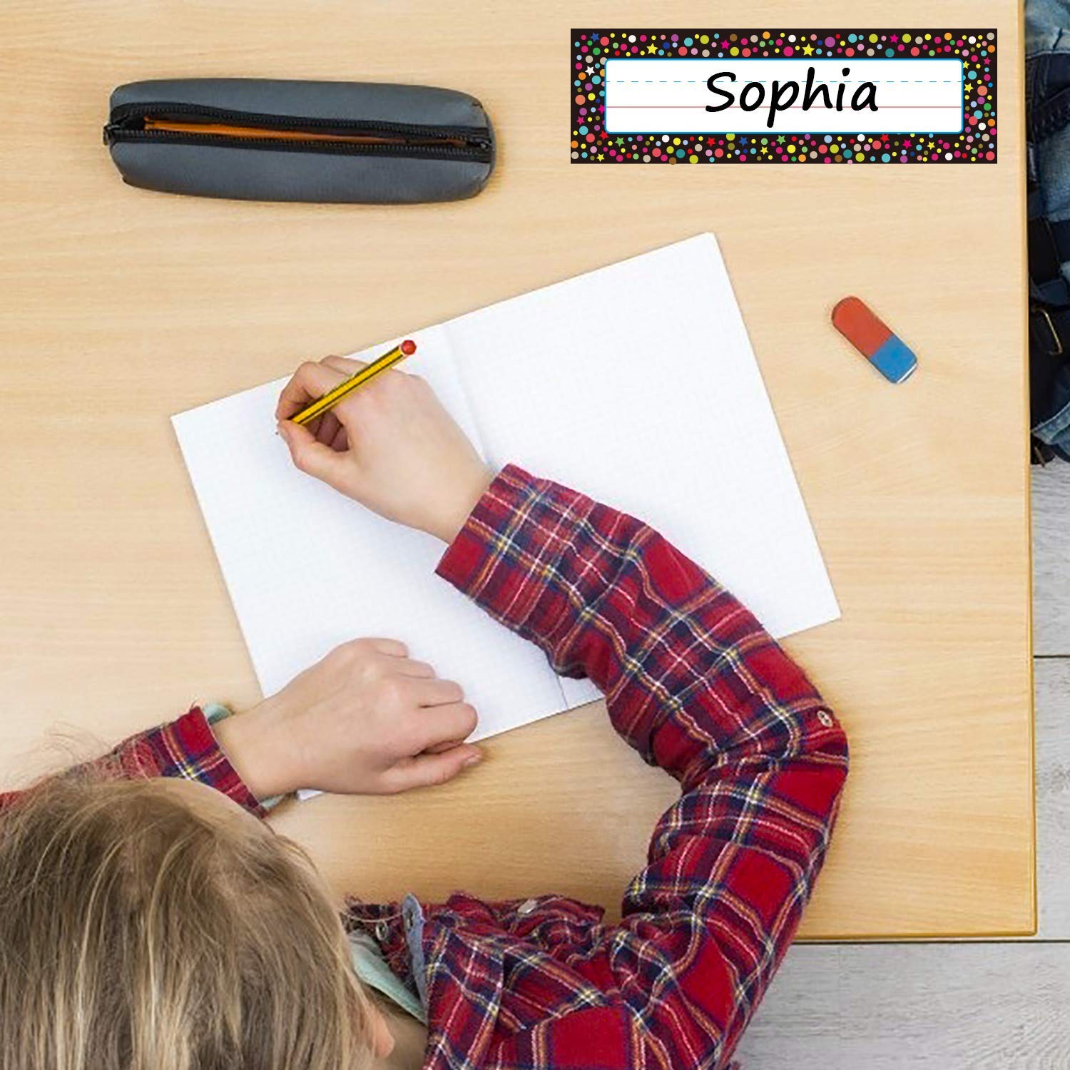 50 Pack School Name Plates 50-Pack Confetti Desk Name Plates - 3x10 ...