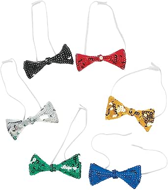 Fun Express Sparkling Sequin Bow Ties (set of 12) Bright assorted colors at Amazon Men’s ...