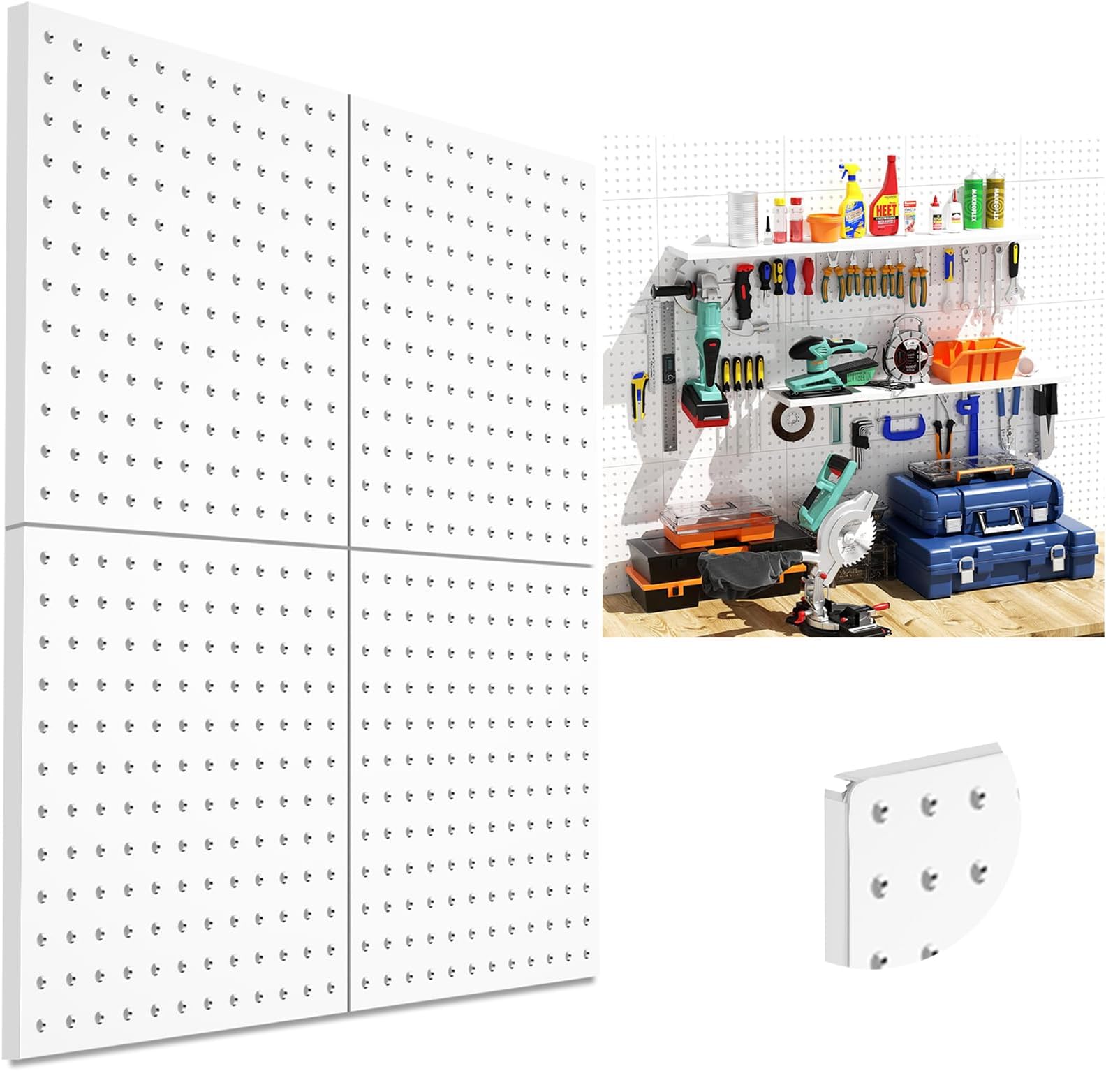 Amazon.com: TORACK Metal Pegboard Wall Organizer 24" x 24" or 12" x 48 ...