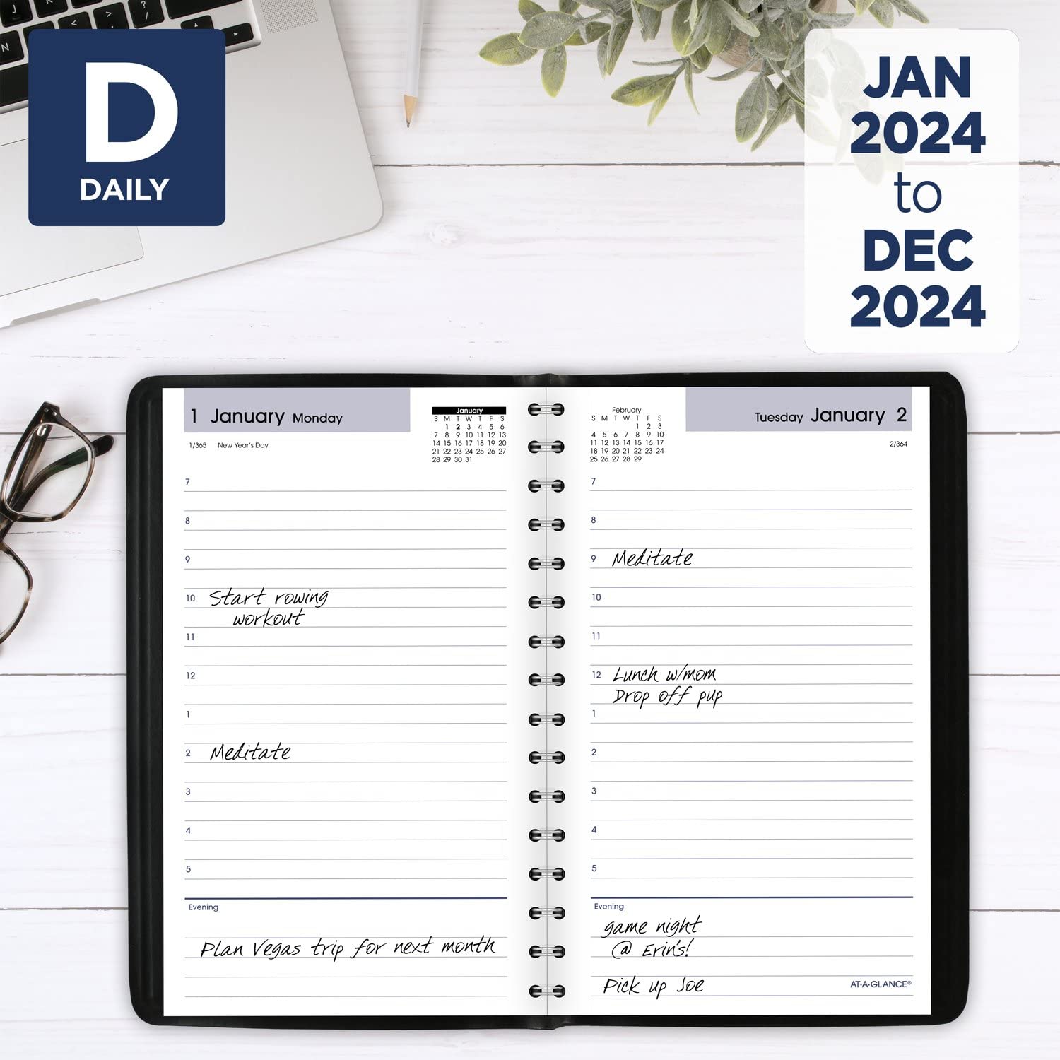 Snapklik.com : AT-A-GLANCE 2024 Daily Planner, DayMinder, Hourly ...