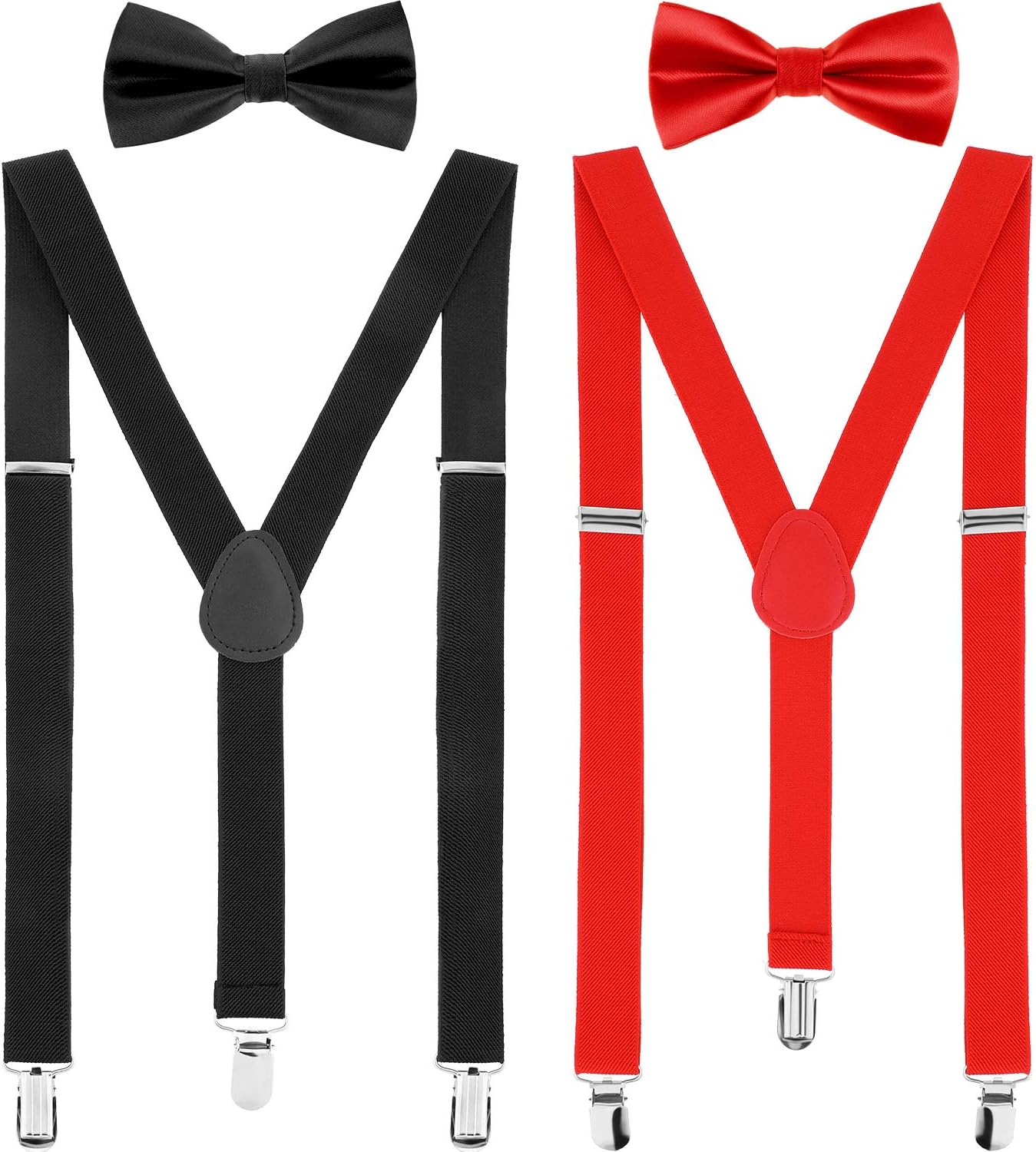 Amazon.com: Jetec Mens Suspenders and Bow Ties Set Y Shape Suspender ...