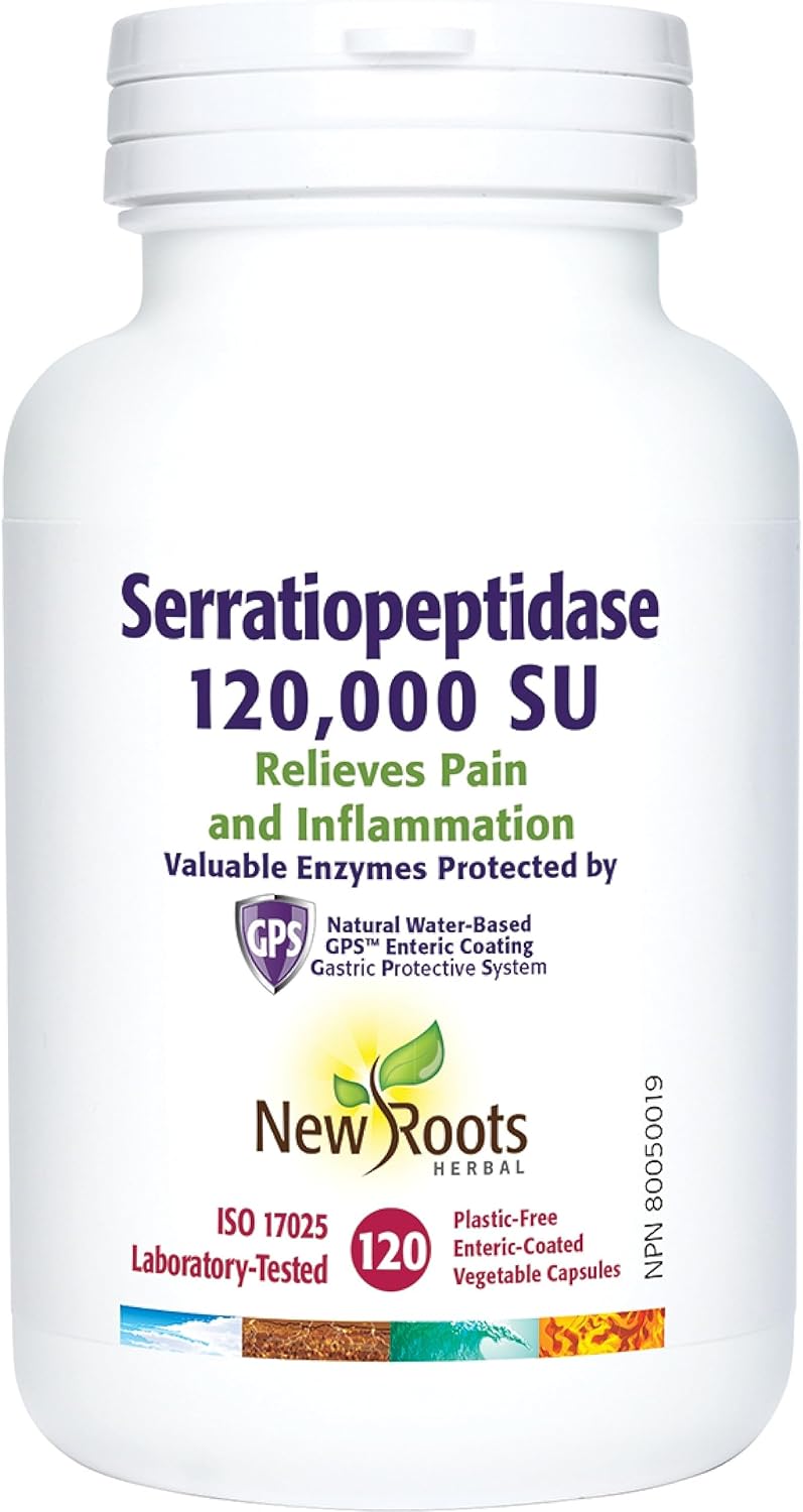 New Roots Herbal - Serratiopeptidase 120,000 SU, 120 Capsules 120-Day ...