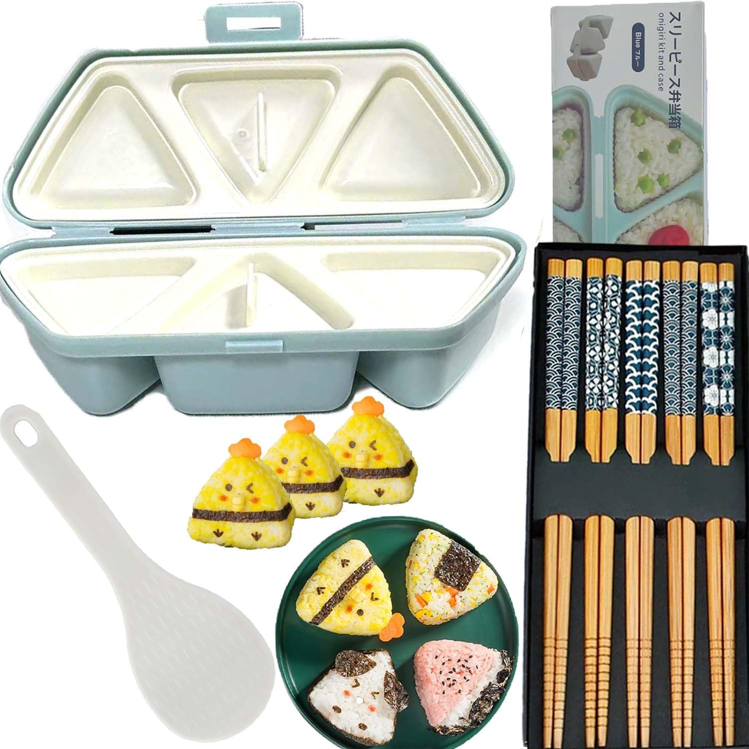 Amazon.com | Sushi Onigiri Mold, Musubi Maker Kit, Food Grade Onigiri ...